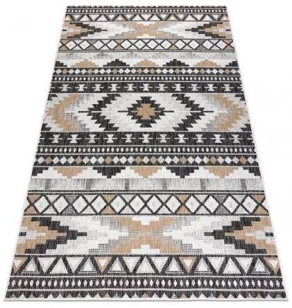 Dywany Luszczow Kusový koberec SISAL COOPER Aztécký, Etno 22235 ecru / černý Rozměr koberce: 140 x 190 cm