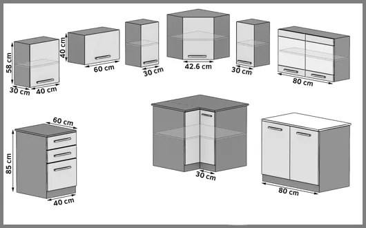 Rohová kuchyňská linka Ankara 190 x 170 cm