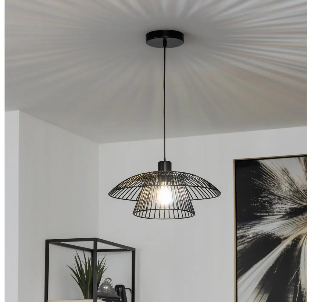 Brilagi - LED Lustr na lanku CERIA WIRE 1xE27/40W/230V pr. 38 cm černá