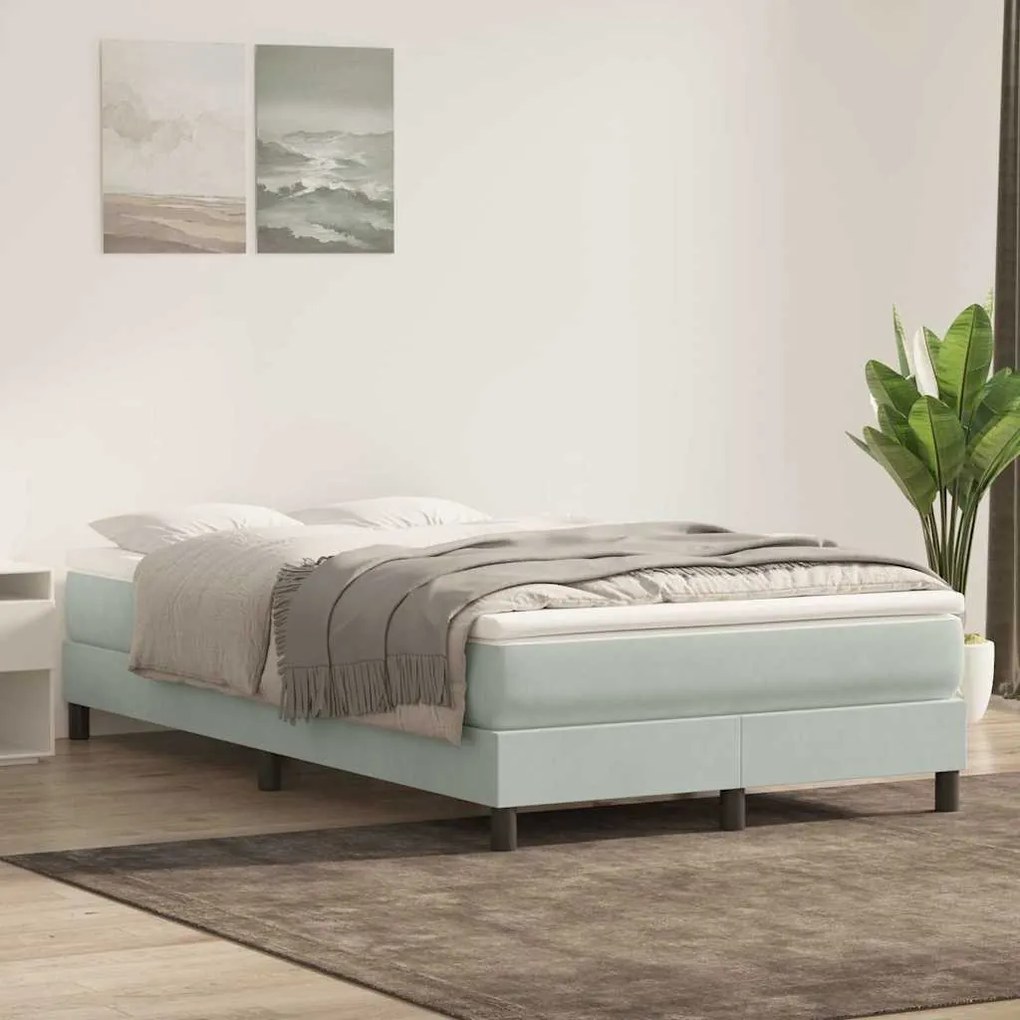 Box spring postel s matrací světle šedá 120x220 cm samet