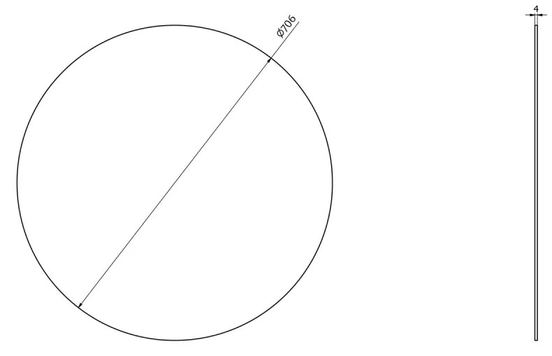 Aqualine Zrcadlo kulaté ø 70cm, bez úchytu 22445