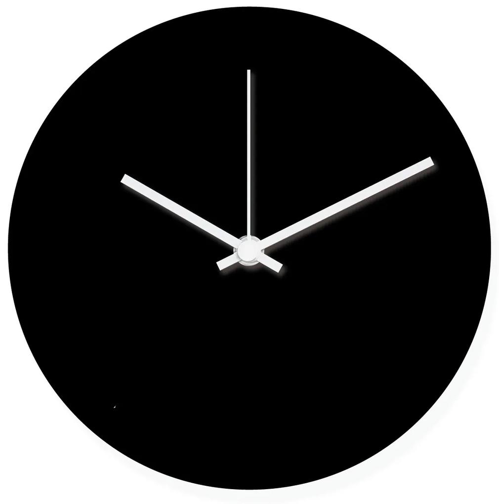 Černé akrylové hodiny 38x38 cm