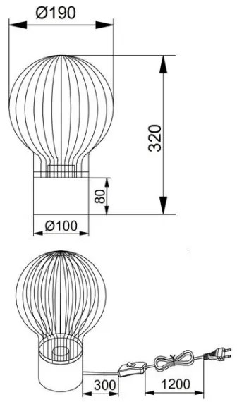 Reality - Stolní lampa DAVE 1xE27/40W/230V