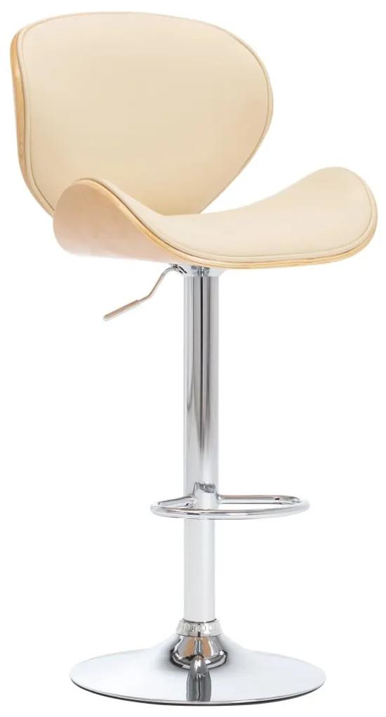 Barová židle krémová umělá kůže - Default Title