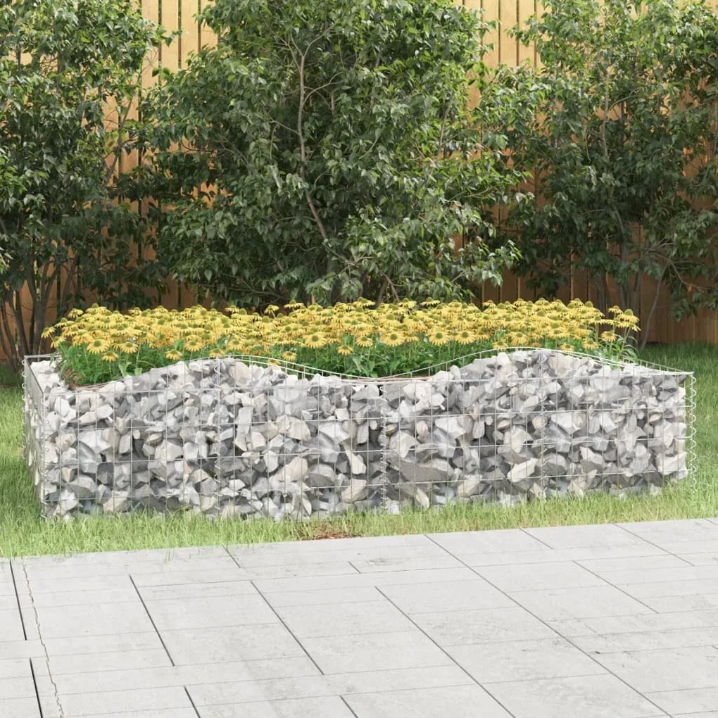 Klenutý gabion vyvýšený záhon 200x100x50 cm pozinkované železo