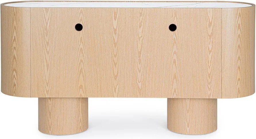 Komoda v dekoru dubu ve světle přírodní barvě 160x80,5x45,5 cm Otilia – Bizzotto