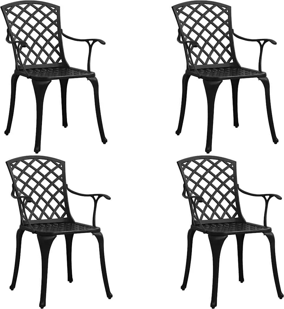5dílný bistro set litý hliník černý 3070608