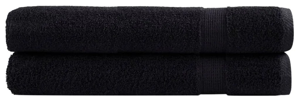 Premium ručníky SOLUND 2 ks černé 100 x 200 cm 600 g/m² 137437