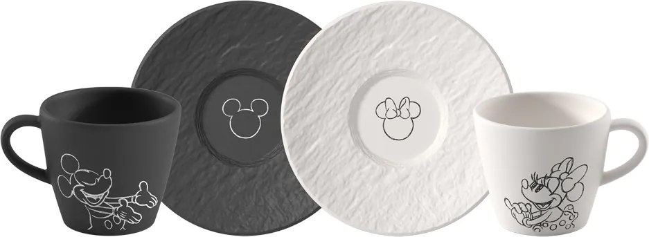 Villeroy&Boch Villeroy & Boch Manufacture Rock - Mickey Mouse Espresso šálek a podšálek, 4 kusy