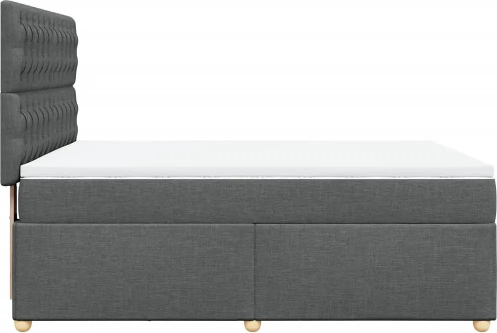 Box spring postel s matrací tmavě šedý 140 x 190 cm textil 3291283