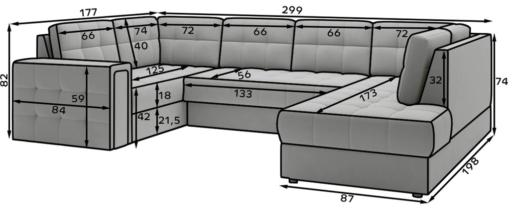 Eltap Sedací souprava Blewett Materiál a barva potahu: Monolith 85 - šedá, Orientace: levá