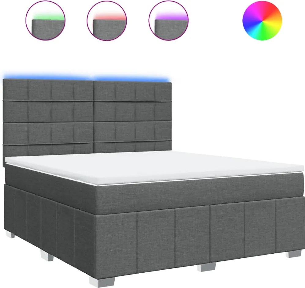Box spring postel s matrací tmavě šedá 180x200 cm textil 3294048