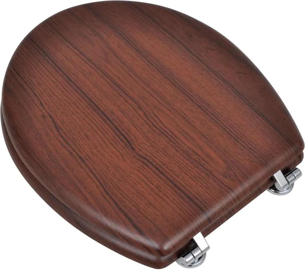 WC sedátka s víky 2 ks MDF hnědá 275909