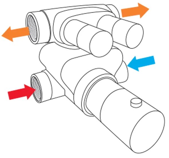 Mereo vanový set s termostatickou podomítkovou tlačítkovou baterií 2-cestná oválný kryt mosaz chrom CB60106TB1