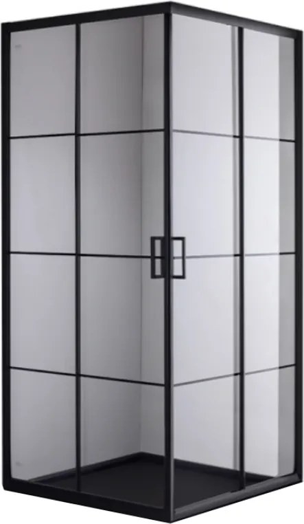 BPS-koupelny Čtvercový sprchový kout BL32B 90x90 černá/transparent + vanička SXL02B BL černá