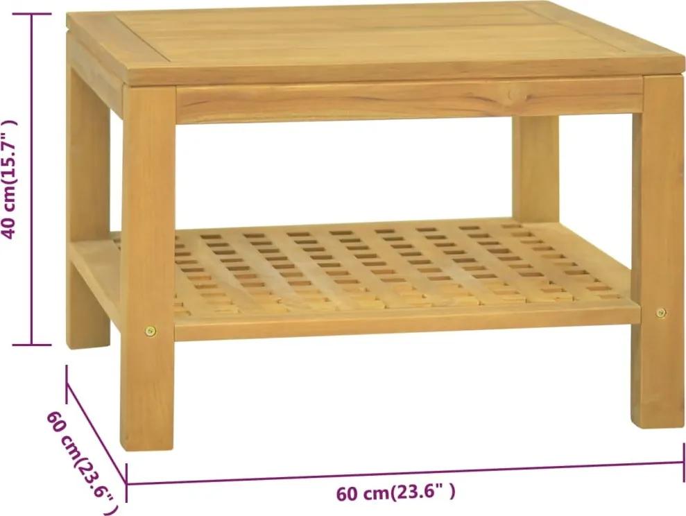 vidaXL Konferenční stolek 60 x 60 x 40 cm masivní teakové dřevo [338258]