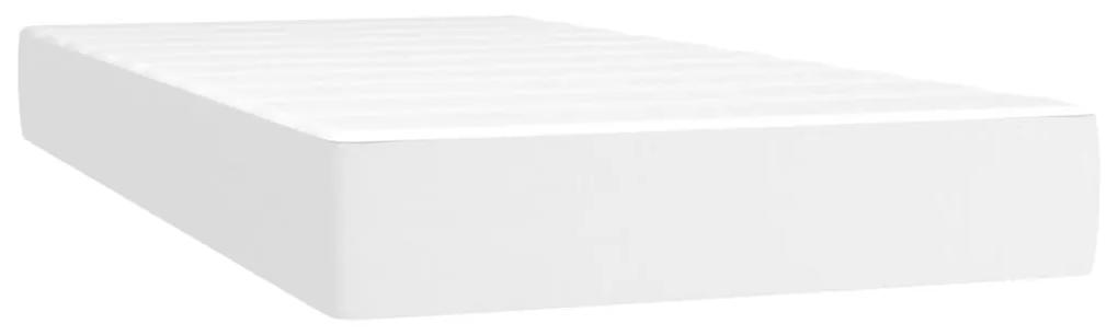 Taštičková matrace bílá 100 x 200 x 20 cm umělá kůže,  347743