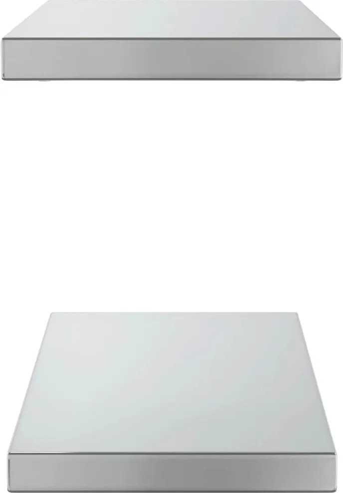 Nástěnné police 2 ks 50 x 23,5 cm stříbrné nerezová ocel 30286