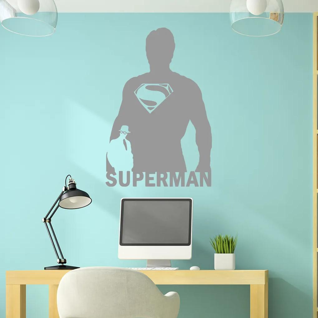 Živá Zeď Samolepka na zeď Superman silueta Barva: černá