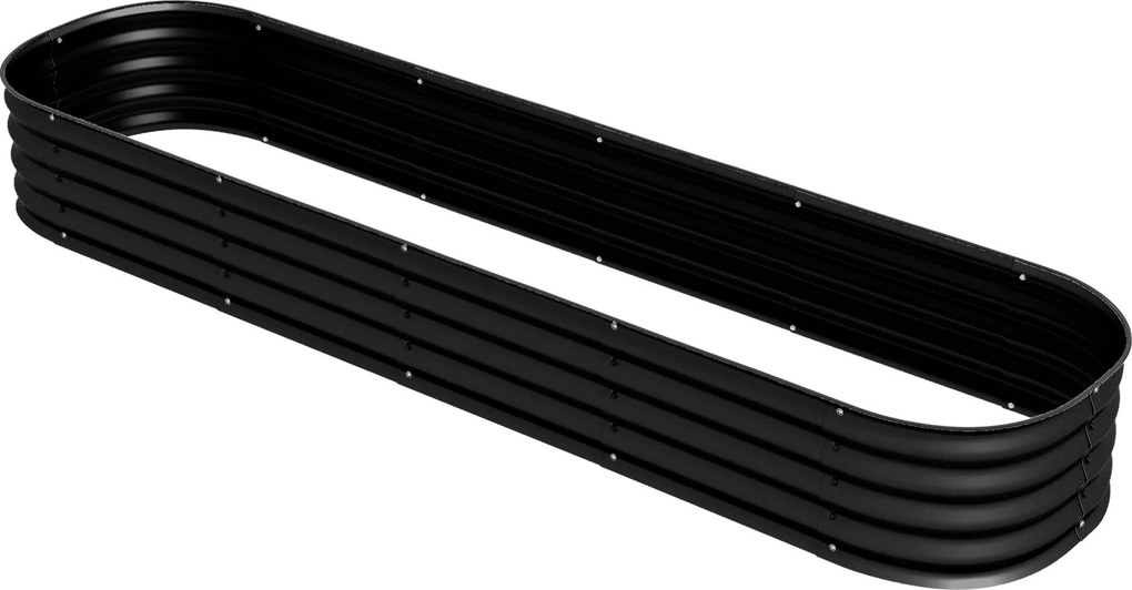 Modulární vyvýšený záhon z oceli Outsunny pro zeleninu, rostliny a květiny - 240 x 62 x 30 cm, černý