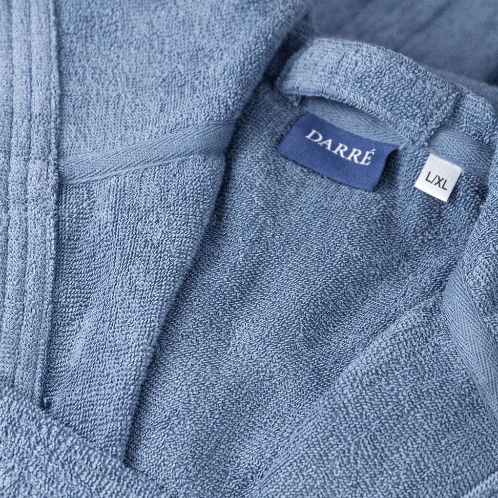 Bavlněný froté župan Comfort tmavě modrý Velikost: L-XL