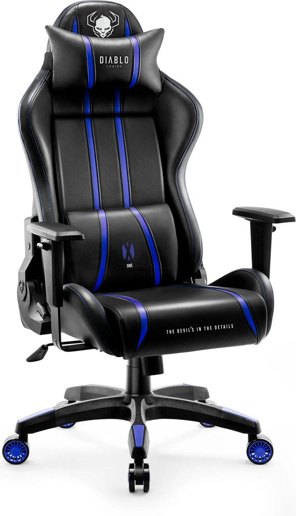 Herní křeslo z eko kůže Normal Size, černý-modrý: Diablo X-One 2.0