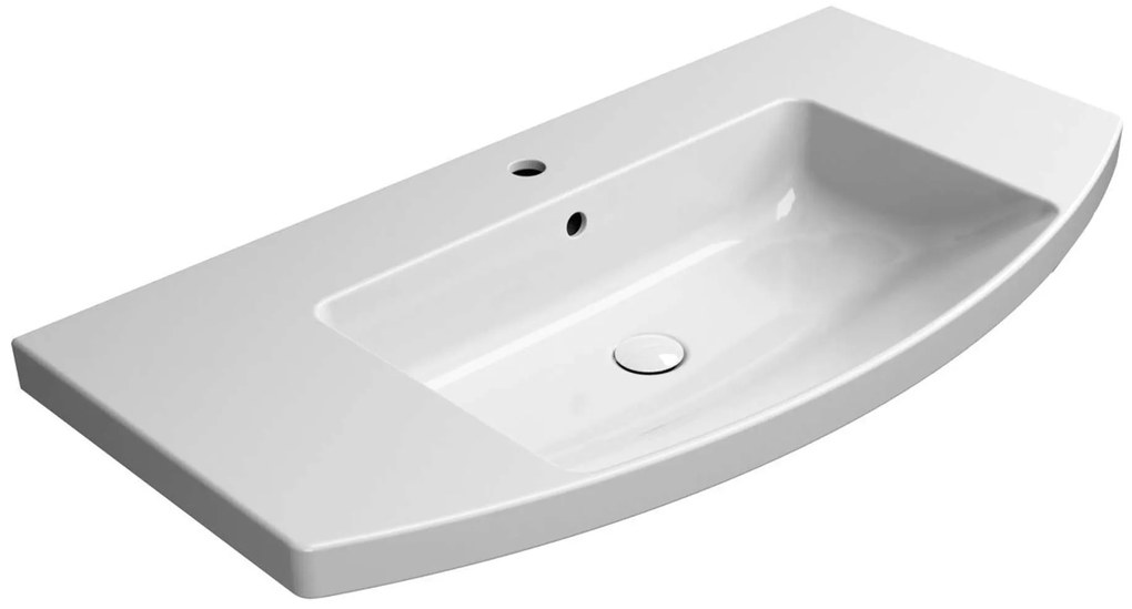 Sapho GSI Norm - Umyvadlo 100x52 cm, s přepadem, otvor pro baterii, ExtraGlaze, bílá 8643111