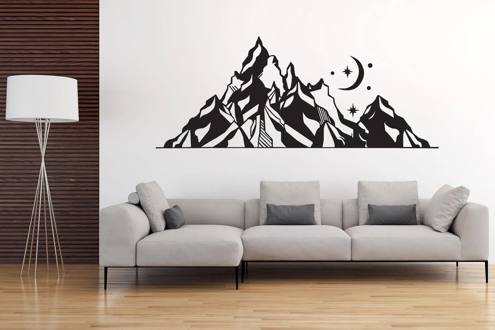 Lepy.cz Samolepka na zeď Hory Velikost (šířka x výška): 240x95cm, Barevná varianta: Lípová zelená