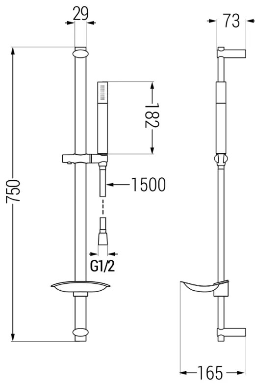 Mexen sprchový set DB70, chrom, 785704584-00