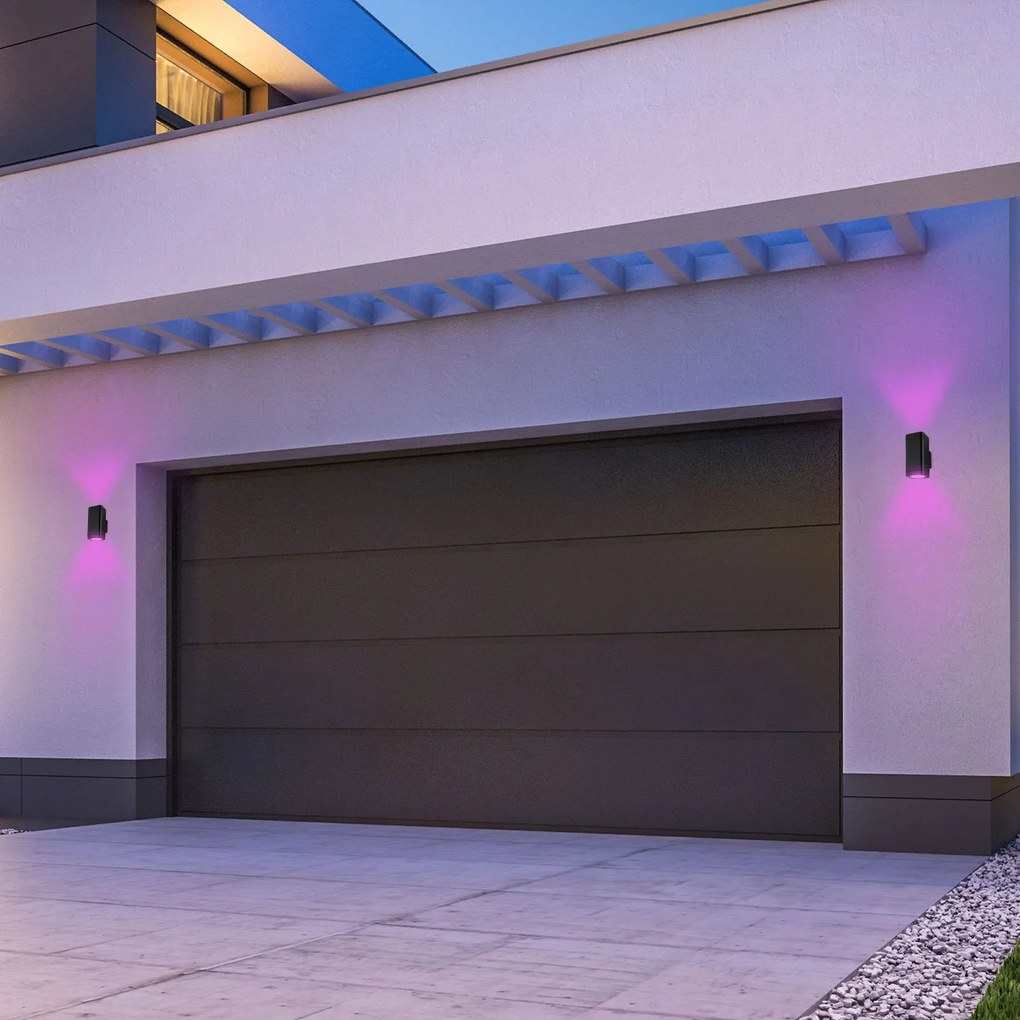 BRILO 3675-025 LED venkovní nástěnné svítidlo. 15,5 cm, 2x LED modul, 8,5 W, 350 lm, černá - BRILO
