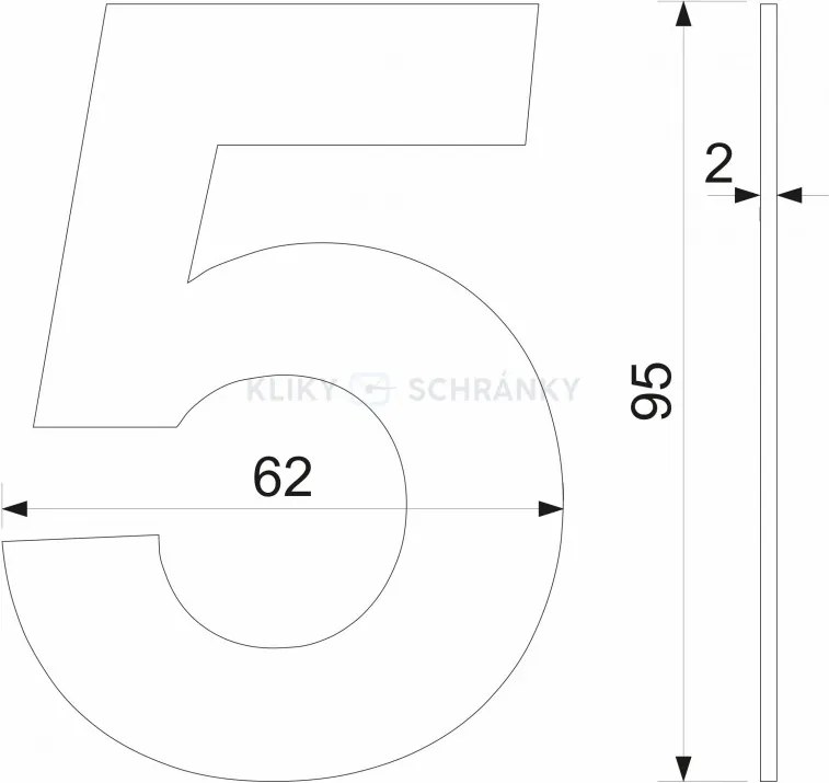 RN Číslo "4" 95mm nerez