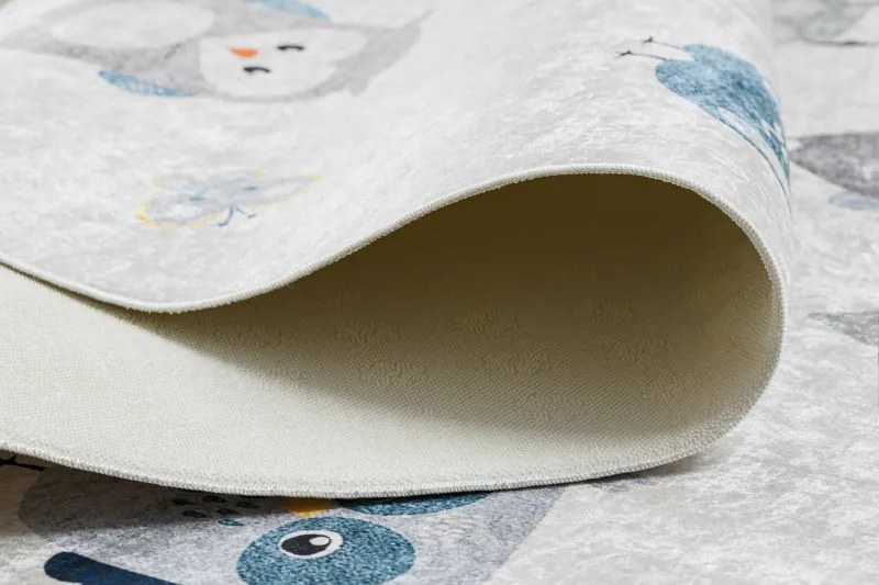 Dywany Łuszczów, Dětský kusový koberec Bambino 1161 Owls grey, 140x190, šedá, dětský pokoj