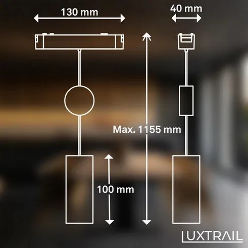 Lištové LED svítidlo BRILONER Luxtrail 48V závěsné svítidlo nastavitelná výška bílé 8032016