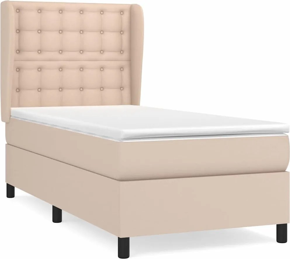 Box spring postel s matrací cappuccino 100x200 cm umělá kůže 3129020