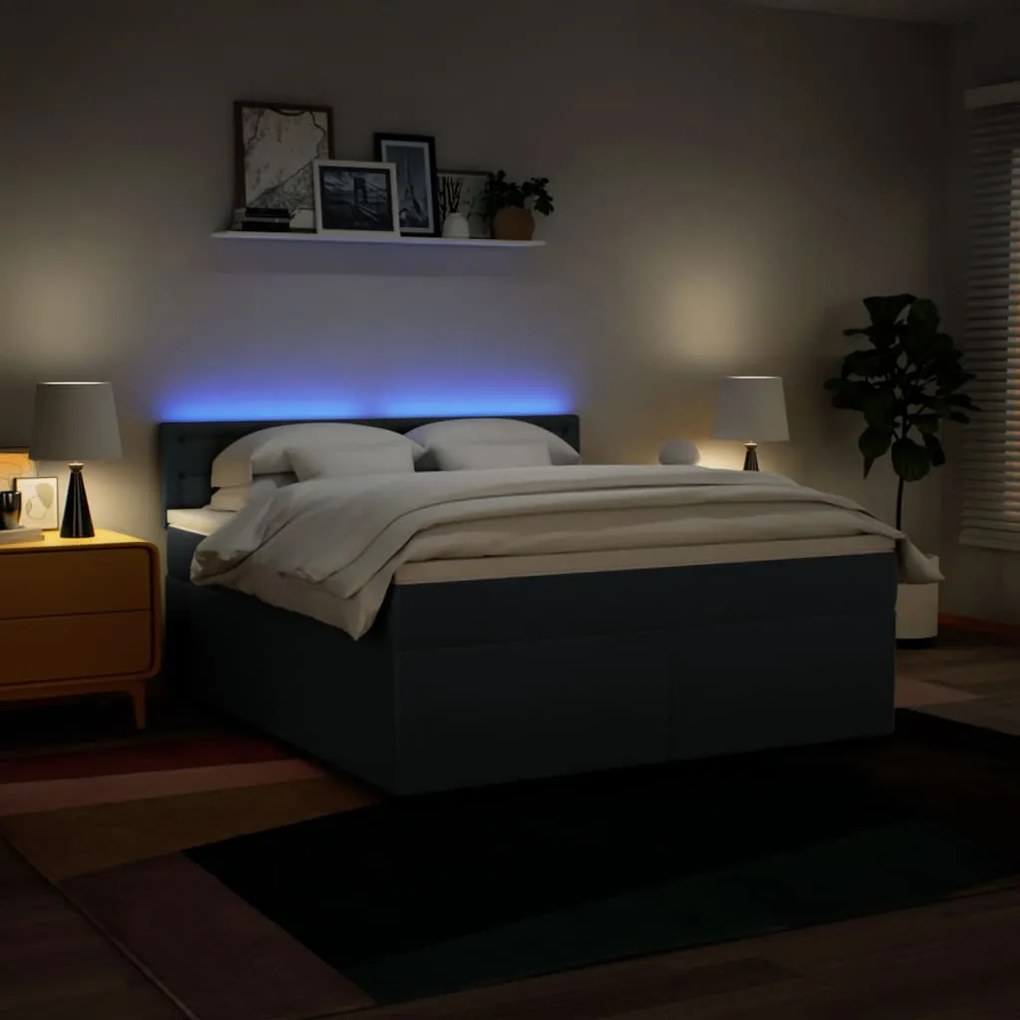 Box spring postel s matrací modrá 180x200 cm textil 3288287