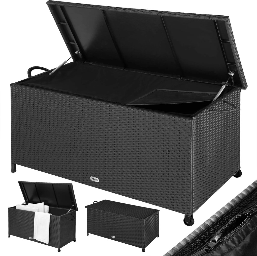 Deuba Úložný box s kolečky 370 L - černý