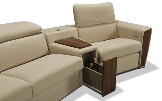 KANAPE Rozkládací sedací soupravy Alyssa Provedení: 3R maxi+stolek+1R, Vzorník látek: tekno fibra 11 brown
