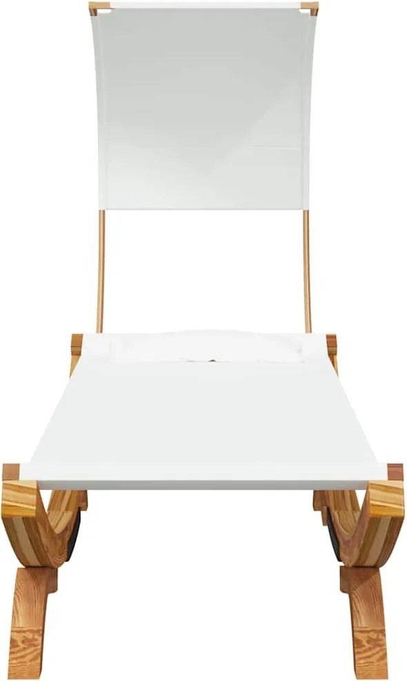 Zahradní lehátko a stříška 100x200x126 cm ohýbané dřevo krémové 313945