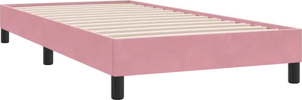 Postel Box Spring bez matrace růžová 90x210 cm samet 3315812