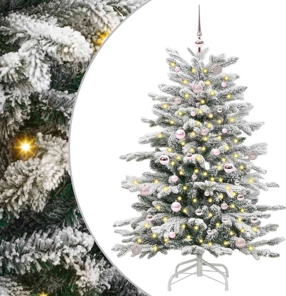 Umělý Skládací Vánoční Strom Bílá 150 cm PE a PVC 3395633