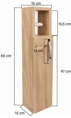 Skříňka s držákem toaletního papíru STAR 65x15 cm hnědá