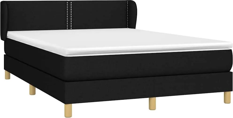 Box spring postel s matrací černá 140 x 190 cm textil 3126719