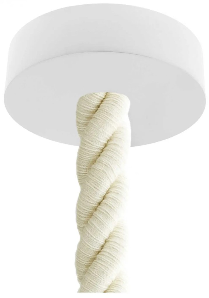 creative cables Závěsná lampa s 3XL 30mm lanovým kabelem, lakované dřevěné detaily Barva: Bílá