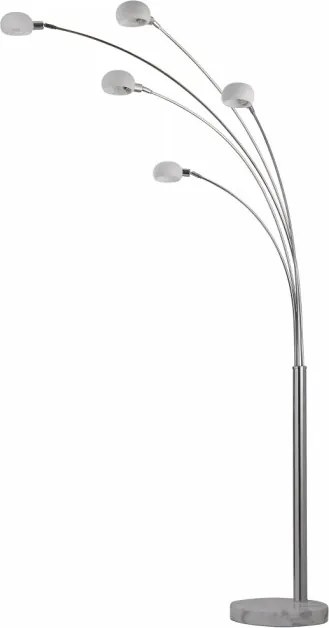 Searchlight EU3085-5CWH Stojací oblouková lampa GIRAFFE bílé sklo, mramor