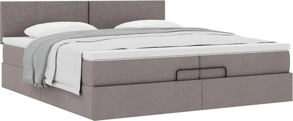 Osmanský rám postele s matrací taupe 200x200 cm textil 3311405