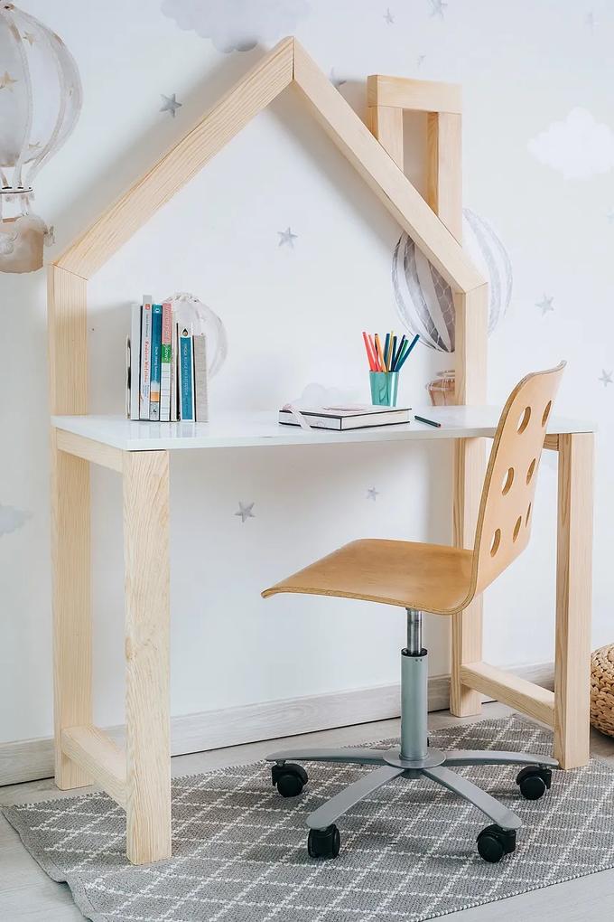 Vingo Dětský dřevěný psací stůl ve tvaru domečku