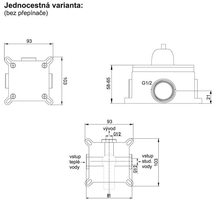 Mereo, Podomítková baterie s bidetovou sprchou, Lila, Mbox, kulatý kryt, chrom, CBEE60105BS