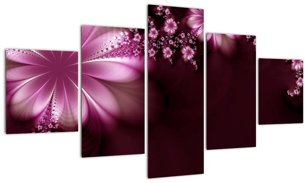 Obraz abstrakce - květiny (125x70 cm)