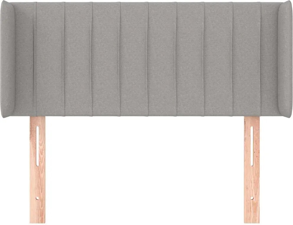 Čelo postele typu ušák světle šedé 83x16x78/88 cm textil 3118980