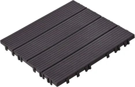 zámkové palubkové dlaždice 36 Kusů 30,5 × 30,5 cm vodotěsné pro verandu tmavě hnědá